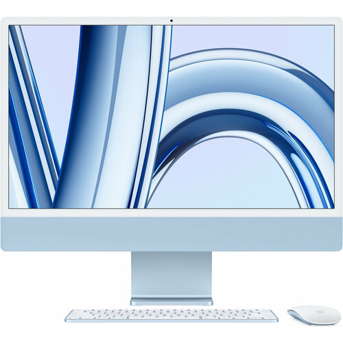 Моноблок Apple iMac A2874 24" 4.5K M3 8 core (4.05) 8Gb SSD256Gb 8 core GPU macOS WiFi BT клавиатура мышь Cam синий 4480x2520