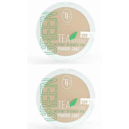 TF cosmetics Пудра для лица Triumf Compact Powder Green Tea, тон 05 орехово-бежевый, SPF 15, 12 гр, 2 шт