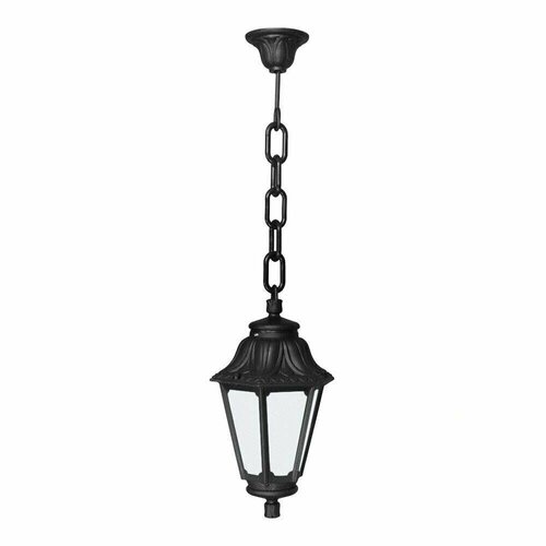 Подвесной уличный светильник Fumagalli Sichem/Anna E22.120.000. AYD1L, Черный и Опал (молочный), с лампой 1200Lm, 4000К