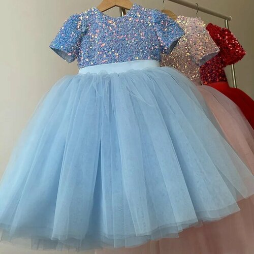 Платье, размер 100, голубой