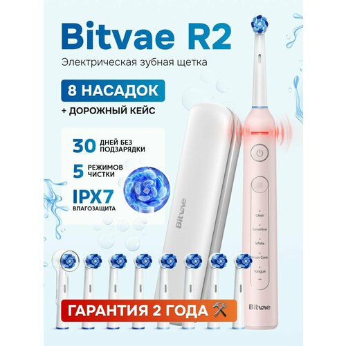Электрическая зубная щетка Bitvae R2 Rotary E- Toothbrush (R2) , GLOBAL, Pink