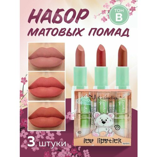 NJ Cosmetics Подарочный набор матовых помад для губ, тон В