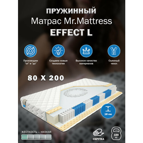 Mr.Mattress Effect L, 80x200 см, пружинный