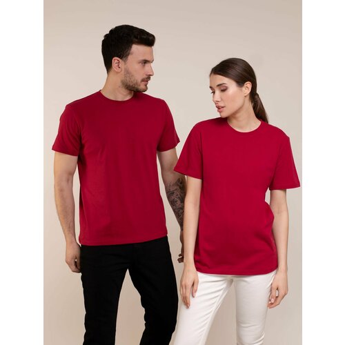 Футболка Uzcotton футболка мужская UZCOTTON однотонная базовая хлопковая, размер 40-42\XXS, бордовый