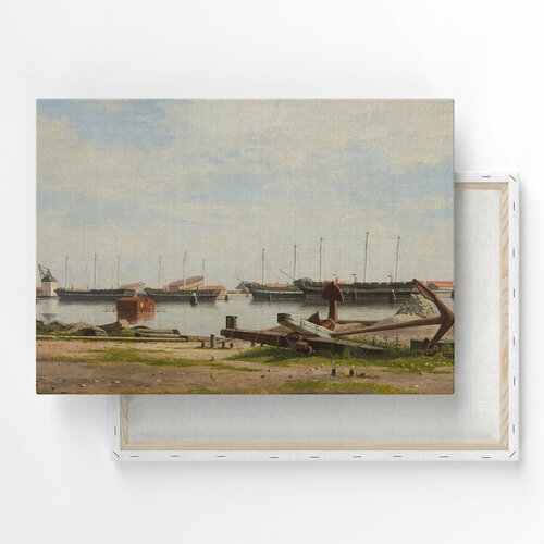 Картина на холсте, репродукция / Кристоффер Эккерсберг - View of the wharf / Размер 40 x 53 см