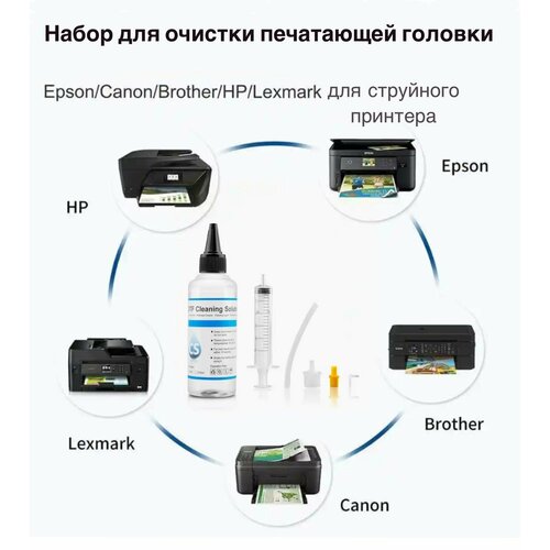 Набор для очистки печатающей головки, набор для очистки струйного принтера Epson, Canon, Hp, Brother, Lexmark
