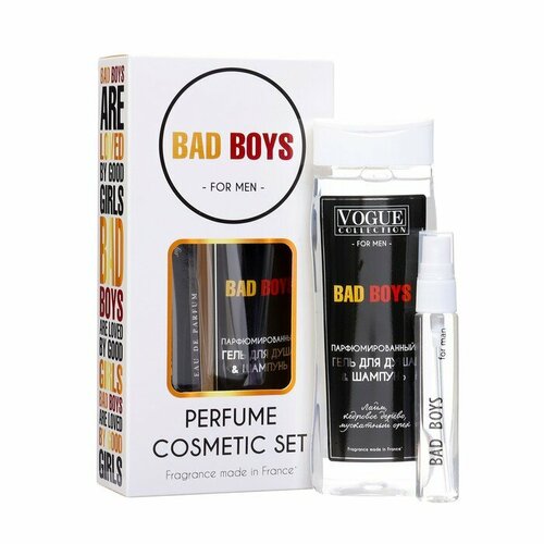 Vogue Collection Подарочный набор мужской Bad Boys: гель для душа, 250 мл + парфюмерная вода, 33 мл