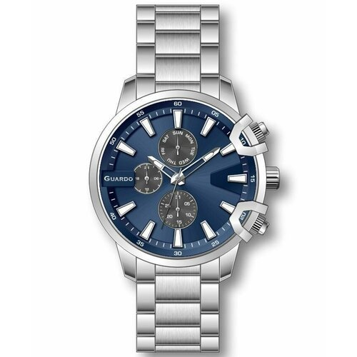 Наручные часы Guardo 12721-2, серебряный, синий