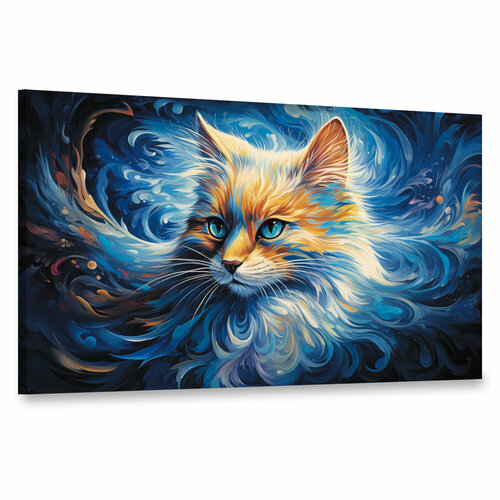 Интерьерная картина 100х60 "Кот и его мистическая энергия"