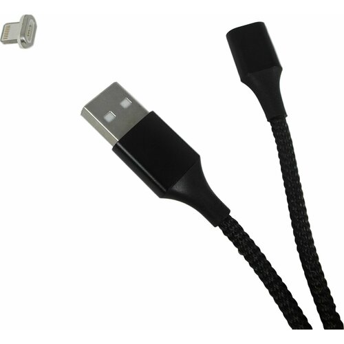 USB Кабель для Apple/iPhone "Oino" M74, магнитный, золоченые контакты, 2.4A, 1 м,