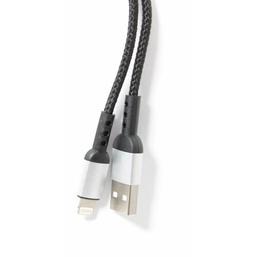 USB Кабель для Apple/iPhone "Oino" M44, в оплетке, 2.4А, Черный, 1.2 м.