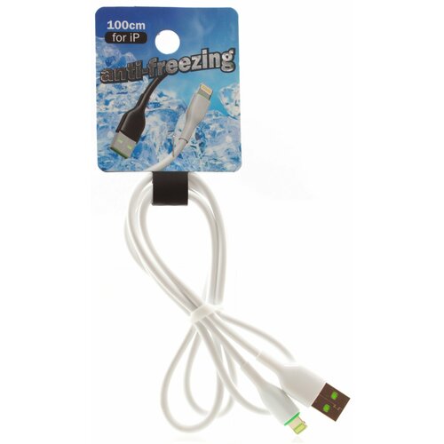 USB Кабель для Apple/iPhone, TPE (не "дубеет" на морозе), 2.4A, Белый