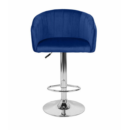 Барный стул Марк WX-2325 цвет сиденья синий велюр, цвет основания хром