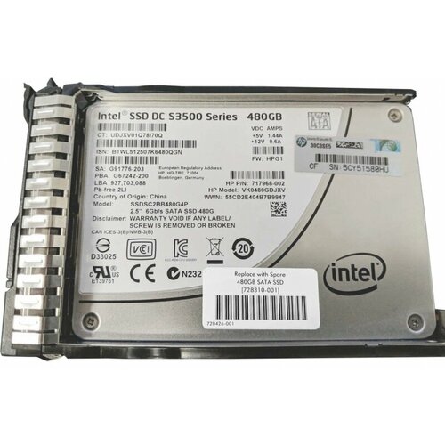 Жесткий диск HP 789153-B21 480Gb SATAIII 2,5" SSD