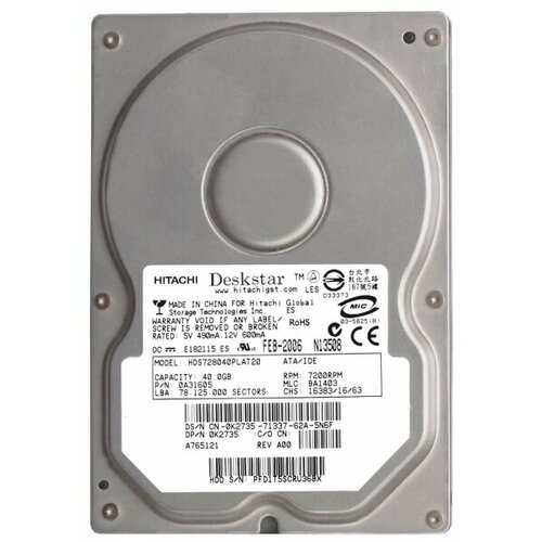 Жесткий диск Dell 0A31067 41,1Gb 7200 IDE 3.5" HDD