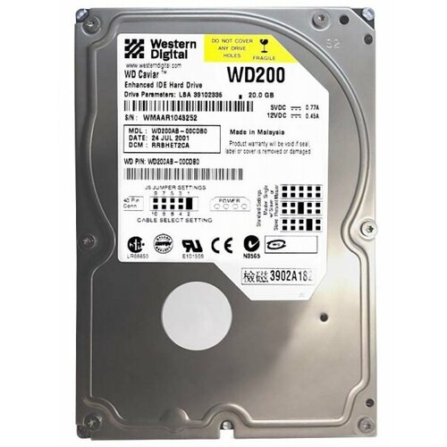 Жесткий диск Western Digital WD200AB 20Gb 5400 IDE 3.5" HDD