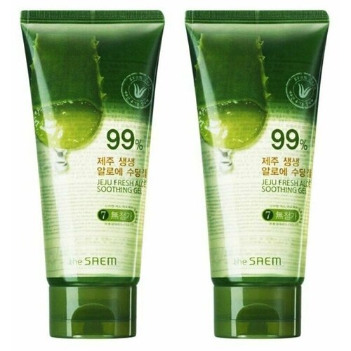 The Saem Гель с алоэ универсальный увлажняющий Jeju Fresh Aloe Soothing Gel, 120 мл, 2шт