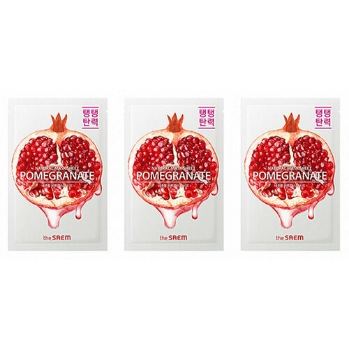 The Saem Маска на тканевой основе для лица с экстрактом граната Natural Pomegranate Mask Sheet 21мл 3шт