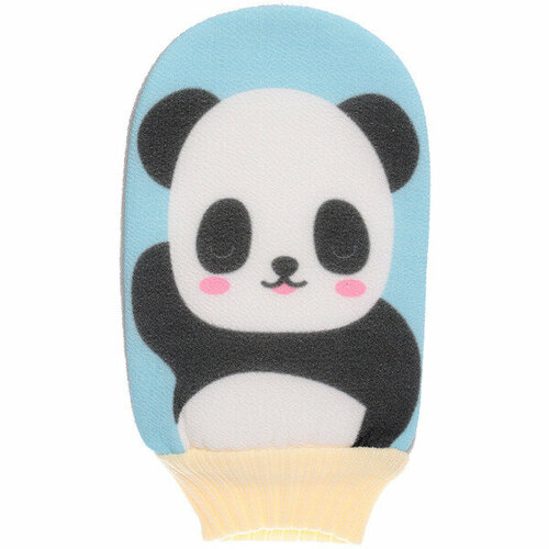 Мочалка-варежка для тела детская «MIR KRASOK», милая панда, цвет как на фото, 23*15см, (ZIP пакет)
