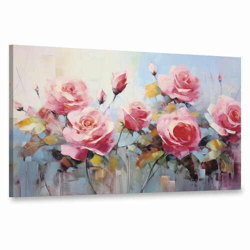 Интерьерная картина 100х60 "Розы в нежности"