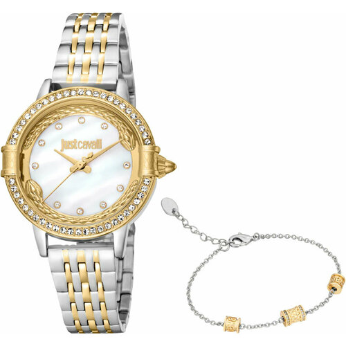 Наручные часы Just Cavalli Набор женский + браслет JC1L255M0085, серебряный, белый
