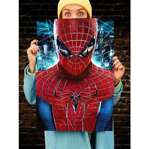 Постер интерьерный Человек паук 19, 70х46 см. Матовый яркий. Спайдермен Spider man