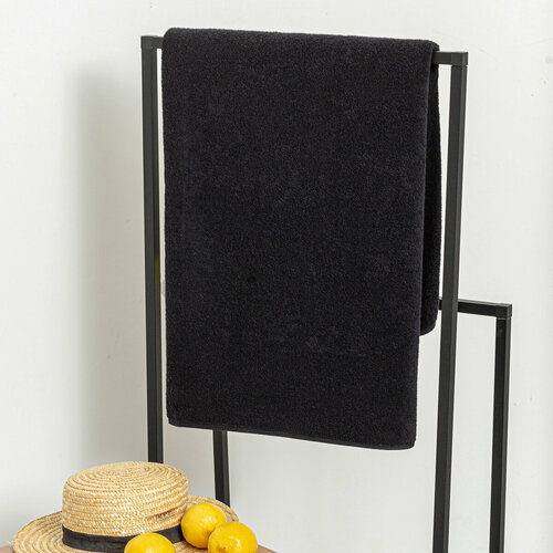 Махровое полотенце "пляжное" Sandal "люкс" 100*180 см, цвет - черный, плотность 420 гр.