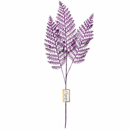 Ветка декоративная «Сверкающий папоротник» 86 см, Фиолетовый