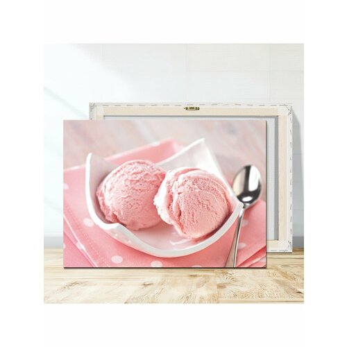 Картина на холсте с подрамником розовое мороженое 3 40х60
