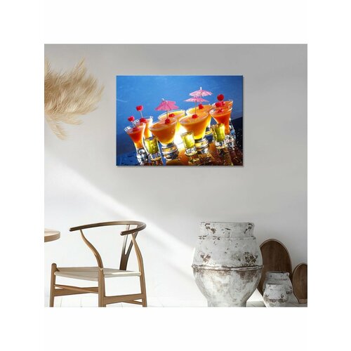 Картина на холсте с подрамником Красивые яркие коктейли 40х60