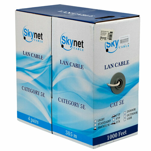 Сетевой кабель SkyNet Premium UTP cat.5e Fluke Test 305m CSP-UTP-LSLTx-4-CU