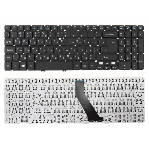 Клавиатура для ноутбука Acer Aspire V5-572, V5-573 черная без рамки, Г-образный Enter