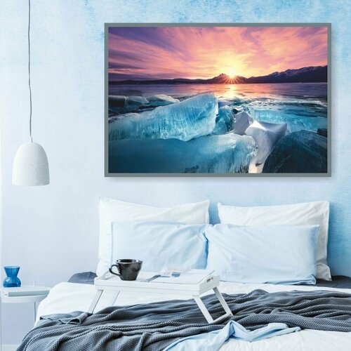 Постер Красочный Зимний Восход Над Ледниками 50х40 см в тубусе ПолиЦентр