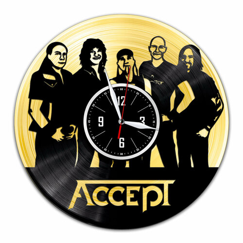 Accept - настенные часы из виниловой пластинки (с золотой подложкой)