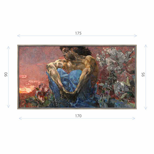 Картина Михаила Врубеля Демон 1890 (Третьяковская галерея) Матовый холст в раме 95х175 см