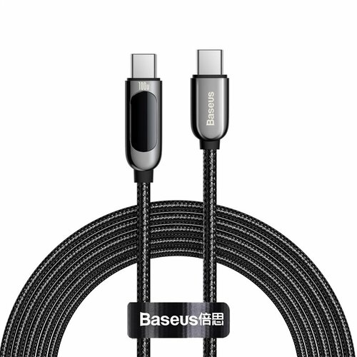 Кабель USB-C BASEUS Display Fast Charging, Type-C - Type-C, 5А, 100W, 2 м, черный