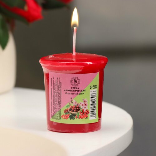 Свеча ароматическая "Cherry Blossom", вишнёвый цвет, 5х4,5 см