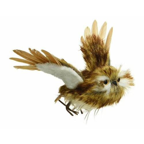 Игрушка совушка шагги в полете, коричневая, 31 см, Kaemingk (Decoris)