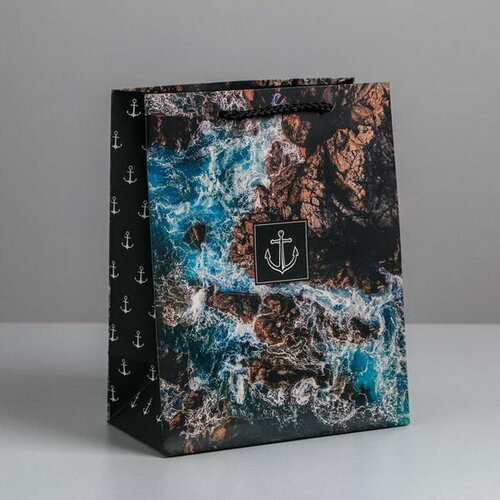Пакет подарочный ламинированный вертикальный, упаковка, "Море", MS 18 x 23 x 10 см