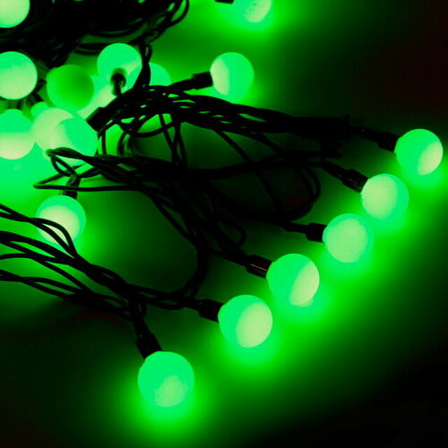 Snowhouse Светодиодная гирлянда Мультишарики 25 мм 70 зеленых LED ламп 10 м, черный ПВХ, соединяемая, IP44 OLDBL070-G-E