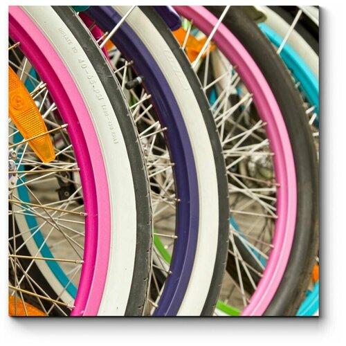 Модульная картина Яркие колеса велосипедов 30x30