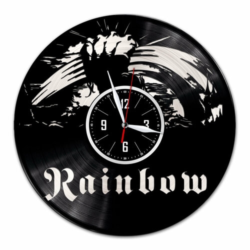 Rainbow - настенные часы из виниловой пластинки (с серебряной подложкой)