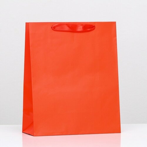 Пакет ламинированный «Красный», 26 х 32 х 12 см, 2 штуки