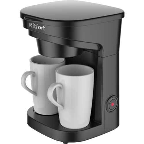 Капельная кофеварка Kitfort , автоотключение при неиспользовании, + 2 керамические кружки ёмкостью 150 мл