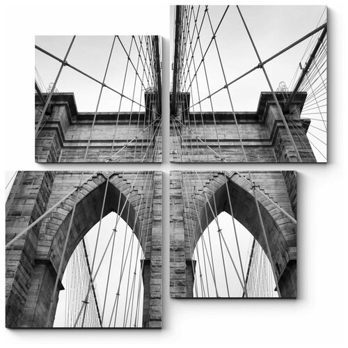 Модульная картина Строгость цвета, Бруклинский мост 90x90