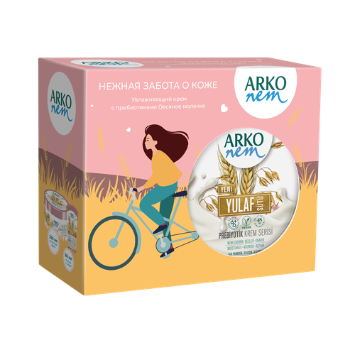 Подарочный набор Arko Nem крем д/рук и тела Пребиотик овсяное молоко 250мл + 60мл