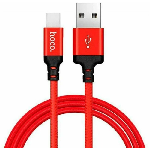 Дата-кабель USB 2.0A для micro USB Hoco X14 нейлон 2м Red Black