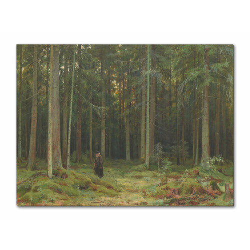 Картина для интерьера на холсте Ивана Шишкина «В лесу графини Мордвиновой. Петергоф» 37х50, холст натянут на подрамник