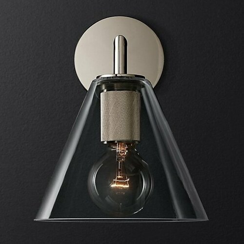 Бра RH Utilitaire Funnel Shade Single Sconce Silver