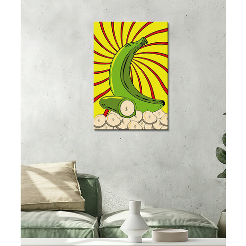 Картина/Картина на холсте для интерьера/Картина на стену/Картина для кухни/ - Зеленый банан 30х40